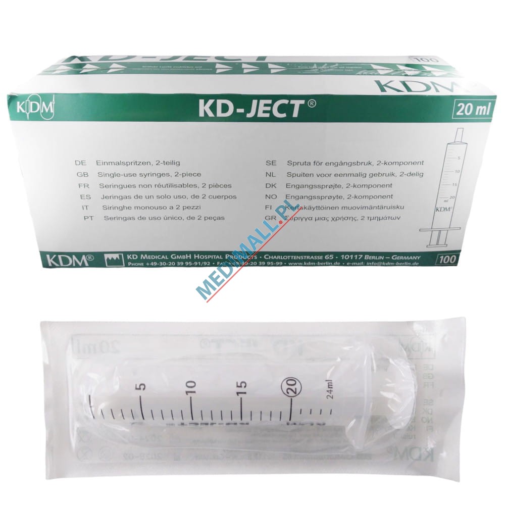 Strzykawki 2-częściowe KD JECT II 20ml Luer ref. 820209 (100 szt ...