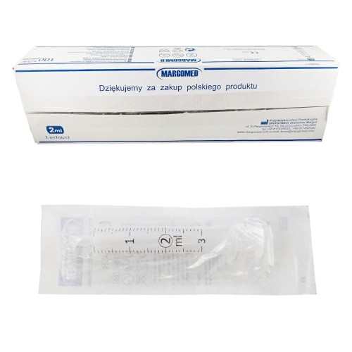 Strzykawki 2-częściowe 2ml LUXINJECT MARGOMED Luer (100 szt.) MEDIMALL ...