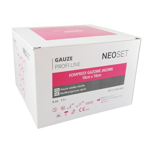 KOMPRESY gazowe JAŁOWE 17N 8W 10x10cm 3szt NEOSET PROFI LINE ...